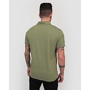 INTO THE AM Essential Polo Shirts for Men - Modern Fit Collared Shirt Men Fitted Short Sleeve Classic Golf Collar Shirts (Olive Green, 3X-Large)