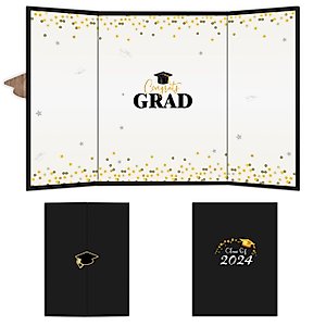 DYIRBIIY Graduation Signature Board - Class of 2024 - Confetti Black 18"X12" Grad Guest Book Alternative for College & High School Students, Congrats Graduate Gift, Party Supplies & Decorations - A04