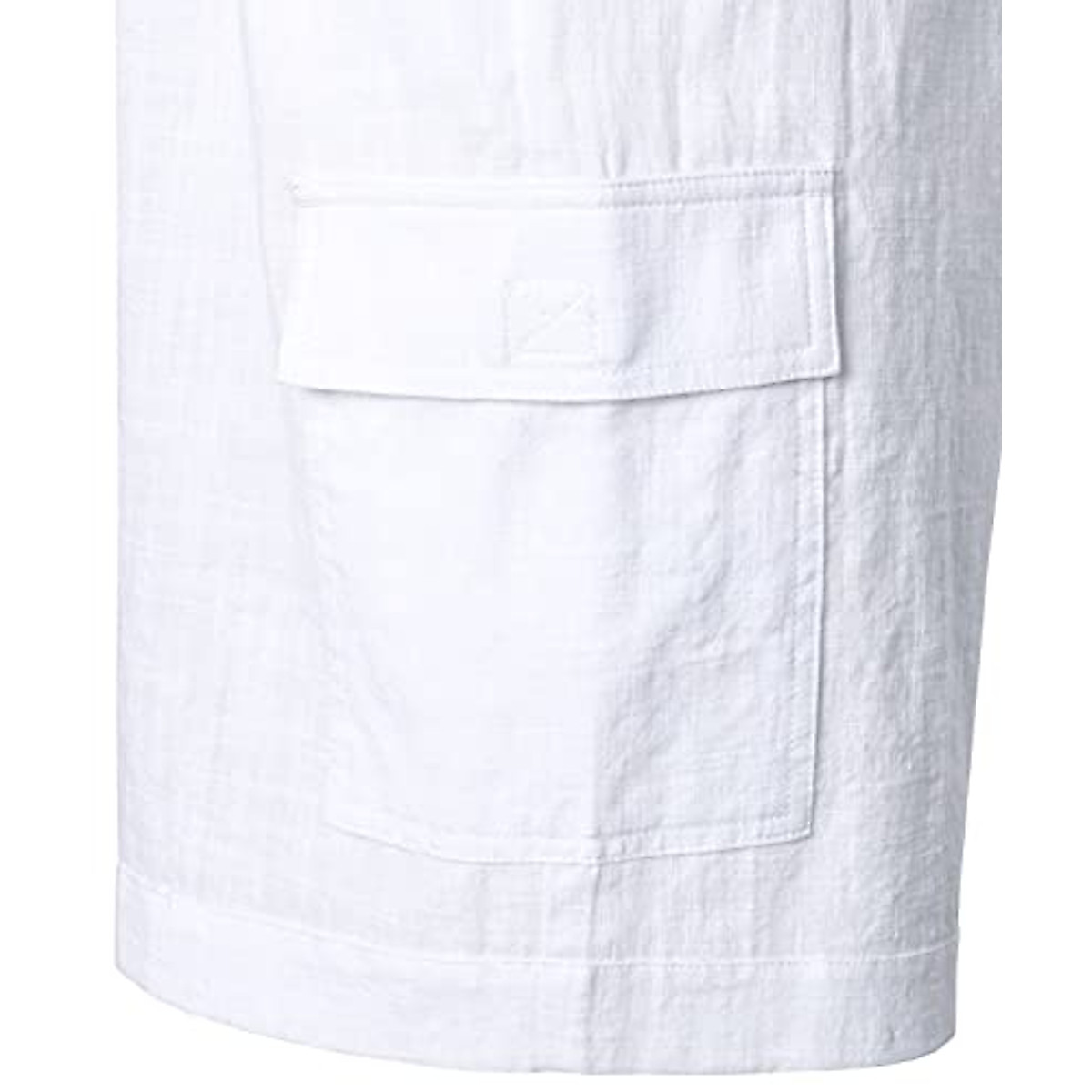 JOTOOK Men's Cotton Linen Shorts Casual Elastic Waist Shorts Summer Beach Shorts with Pocket Fashion Style Shorts 3X-Large White