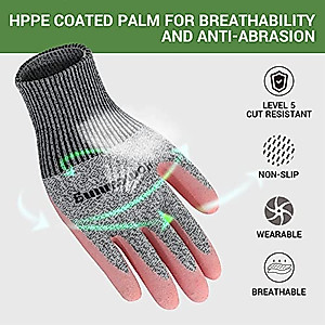 HOMEANING Gardening Gloves for Women and Men, Nitrile & Rubber Coated Protective Gloves, Garden Gloves Thorn Proof, Outdoor Work Gloves, Blue, Green, Grey, Pink (Medium, Rubber- 2 Pairs- Pink)