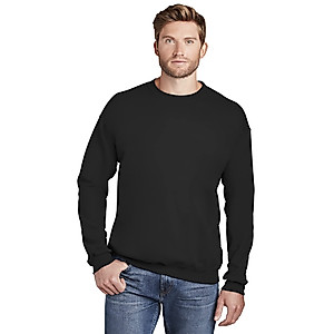 Joe's USA Adult Classic Crewneck Sweatshirt-L-Black