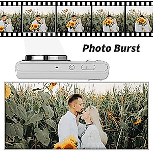 Saneen Digital Camera, 4K Kids Cameras for Photography, 48MP Compact Point and Shoot Photography Cameras for Teens, Kids, Elder, Beginners, 16X Digital Zoom, with 32GB SD Card & 2 Batteries - Silver