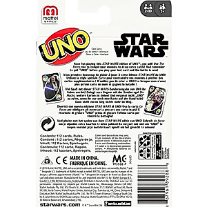 Mattel Games UNO Star Wars Card Game for Kids & Family with Themed Deck & Special Rule, 2-10 Players