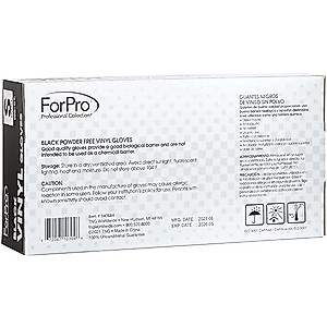 ForPro Disposable Vinyl Gloves, Black, Industrial Grade, Powder-Free, Latex-Free, Non-Sterile, Food Safe, 2.75 Mil. Palm, 3.9 Mil. Fingers, Large, 100-Count