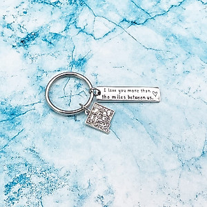 JJTZX I Love You More Than The Miles Between Us Long Distance Relationship State Map Keychain Going Away Gift Travel Gift (New Mexico)