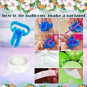 ADAM’S OFFER Hawaiian Luau Birthday Party Decorations Tropical Aloha Party Supplies for Summer Beach Decor Leis Necklaces Table Skirt Tablecloth Straws Toppers Leaves Balloon Kit