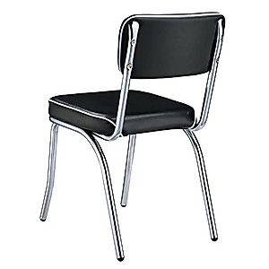 Coaster Home Furnishings Retro Open Back Side Chairs Black and Chrome (Set of 2)