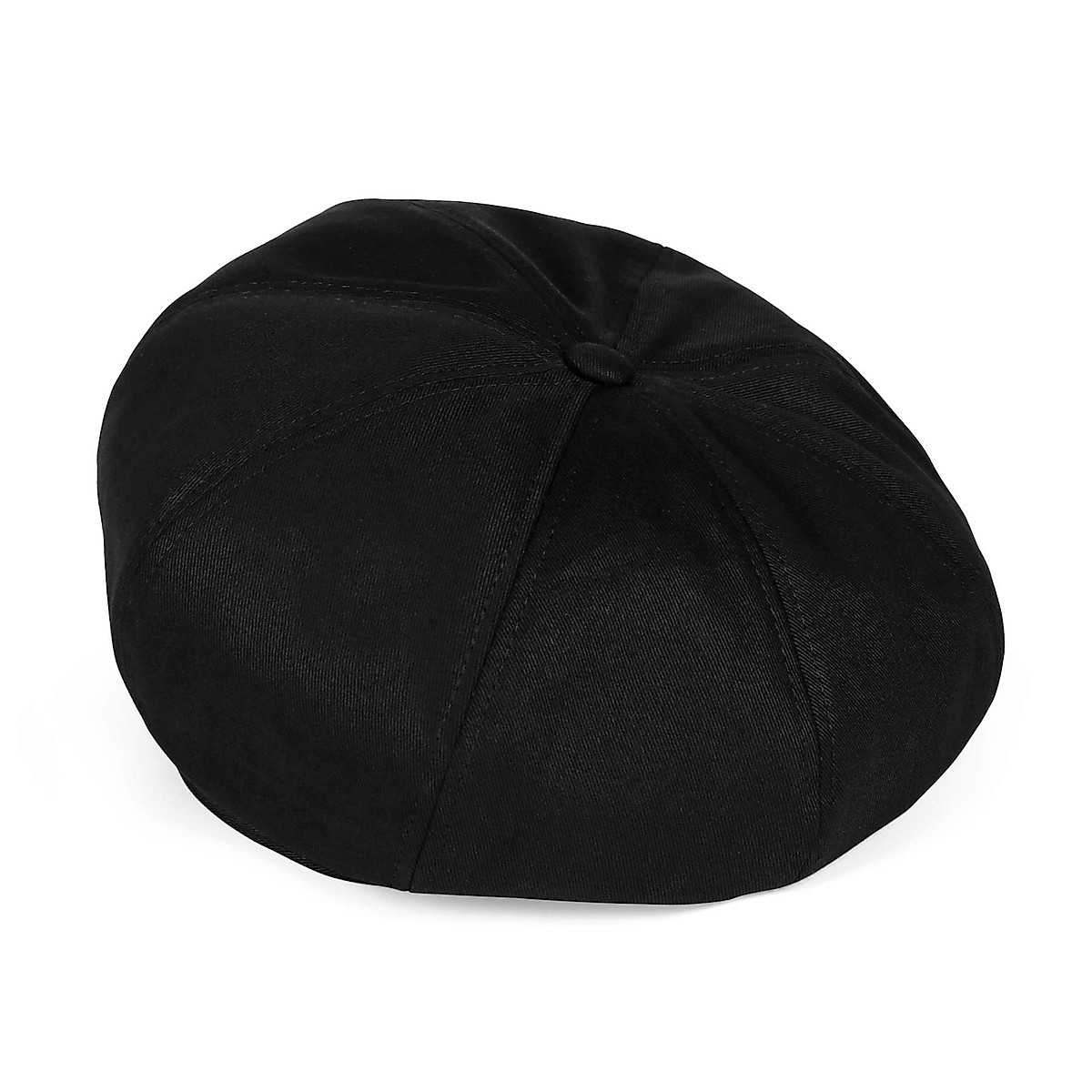 UNDERCONTROL French Artist Casual Adjustbale Strap Military Cotton Plain Color Beret Hat Unisex Hunting Newsboy Cap (Black)