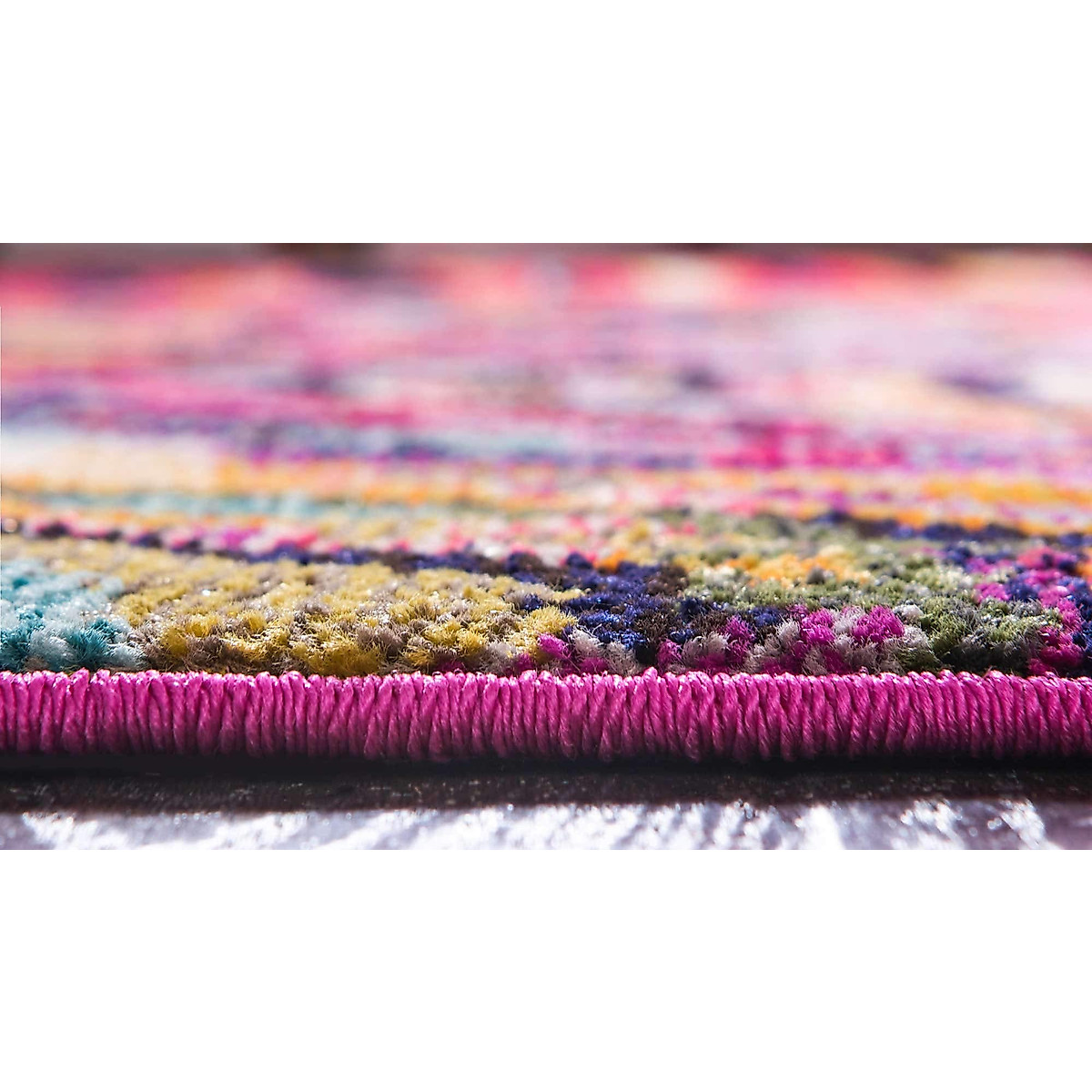 Unique Loom Estrella Collection Colorful, Abstract, Geometric, Gradient, Modern Area Rug, 5 ft x 8 ft, Multi/Pink