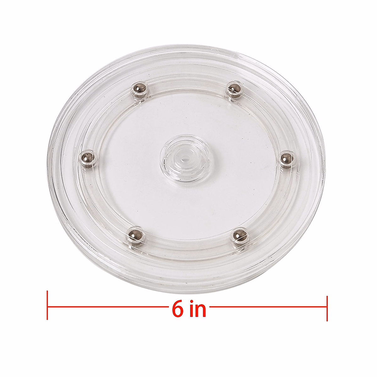 DGTANGYIN 6 inch Small Lazy Susan Turntable Acrylic Ball Bearing Rotating Tray for Spice Rack Table Cake Kitchen Pantry Decorating Bathrooms, 20-lb Load Capacity (360˚ Rotation) – Transparent