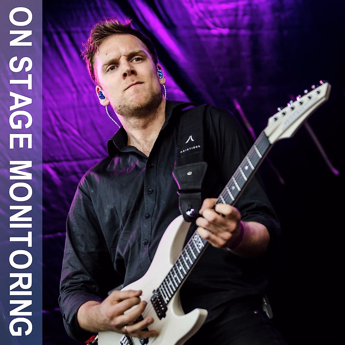 BASN MMCX in Ear Monitor Headphones, Musicians Triple Driver Noise Isolating Earphones with 2 Upgraded Detachable Cables (Ice Blue)