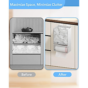 2 in 1 Plastic Bag Holder, Extra Large Grocery Bag Holder, Wall Mount Trash Bag Dispenser Roll Holder, Bag Saver, Garbage Bag Holder Organizer for Home Kitchen Mom Wife Gifts