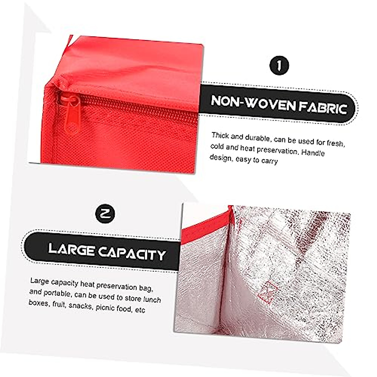 INOOMP Insulation Zip Ties Outdoor Non-woven Fabric Food Carrier Portable Cake Storage Zipper Food Delivery Aluminum Ice Insulated Food Carrying