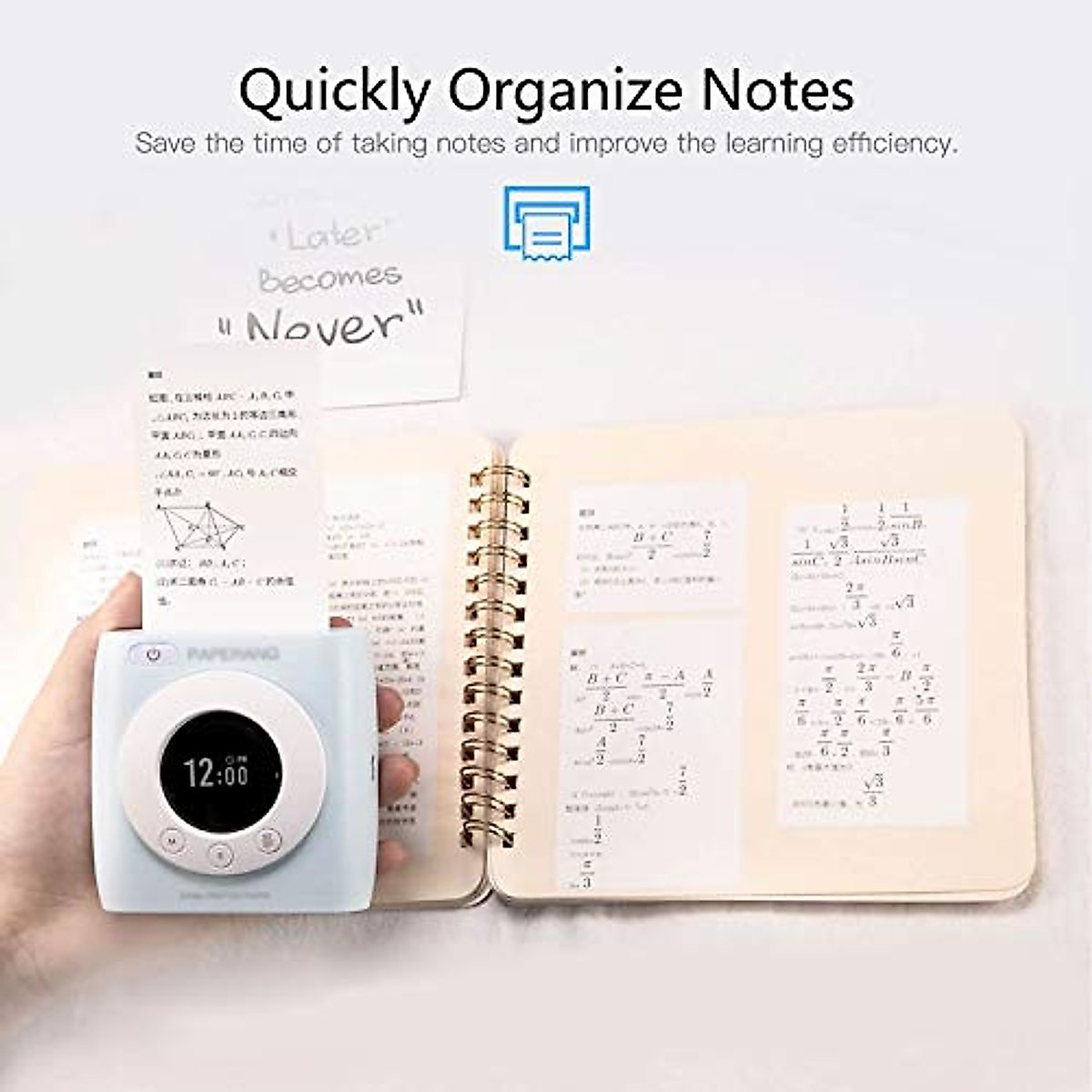 KXDFDC Pocket Printer BT Thermal Printer Portable Mobile Printer 300dpi for Photo Picture Memo Note Label with Clock Function (Color : Black-JoJo's Bizarre Adventure1)