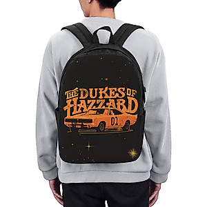 QDUqgTRds The Action Dukes Comedy Of TV Hazzard Backpack,Unisex Basic Book Bags-External Usb Interface,Earphone Cable Interface,Label-Computer Backpacks Suitable for Laptop