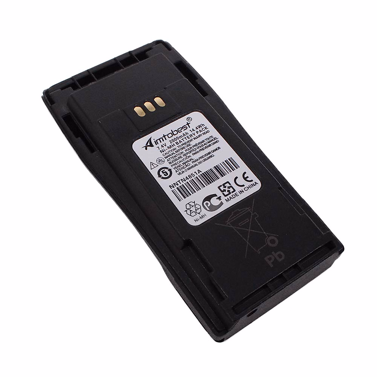 Aimtobest NNTN4851A NNTN4851 2000mAh Ni-MH Battery Compatible for Motorola Radio EP450 CP200 CP200D PR400 CP040 CP140 CP150 CP340 CP360 NNTN4496 NNTN4497 NTN4497CR