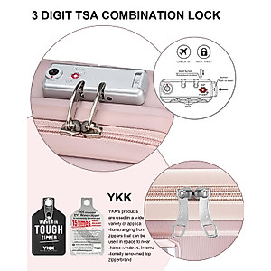 Somago Hardside Spinner Carry On Suitcase Lightweight Luggage Sets with TSA Lock (Nude Pink,14/20)