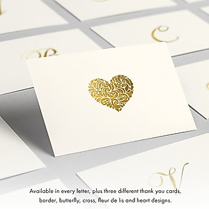 Designer greetings Monogrammed Blank Note Cards, Embossed Heart Symbol Monogram (10 Cards with Envelopes), Letter Y (622-00156-005)