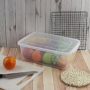 Pekky 13 Quart Plastic Bins Boxes with Lid, 3 Packs