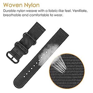 ViCRiOR for Amazfit Bip/Bip 3 Pro/Bip U Pro Bands, Premium Soft Nylon Replacement Strap Watch Band for Amazfit GTS/GTS 2 / GTS 2 Mini/GTS 2e / GTS 3/ GTS 4 Mini/GTS 4, Black
