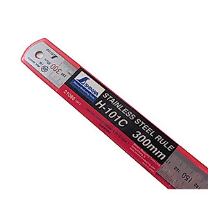 Shinwa H101-C 300 mm Rigid "Zero Glare" Metric Machinist Ruler/Rule Scale .5 mm & mm Markings