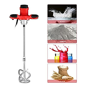 Handheld Concrete Cement Mixer 2100W Electric Mortar Mud Plaster Grout Paint Stirrer for Drill 6 Speed Adjustable Concrete Mix Stirring Tool AC 110V