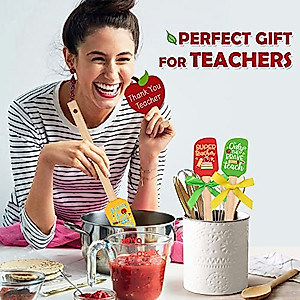 Teacher Appreciation Gift Silicone Spatulas with Apple Thank You Teacher Card Kitchen Cooking Supplies Set of 3 Thanksgiving Christmas End of Year Gifts Teacher Retirement Gifts Teacher Gifts Ideas