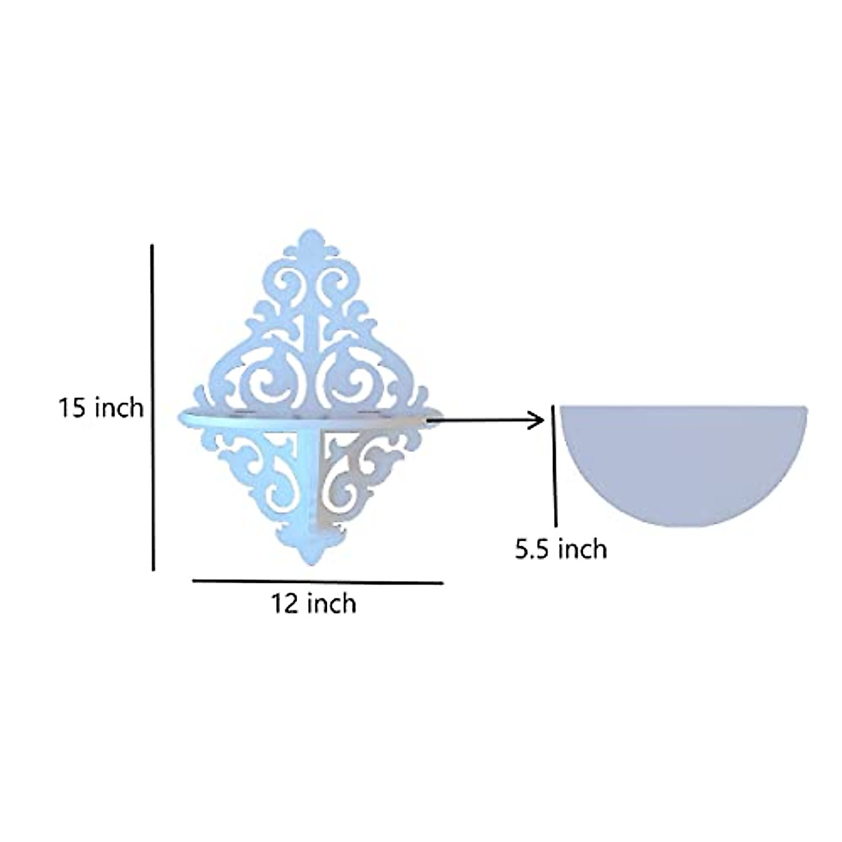 hadaaya White Wall Mounted Decorative Floating Shelves for Living Room Bedroom, Office, Home Decor