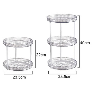 Lazy Susan Makeup Organizer for Bathroom Countertop (3 Tie Green)