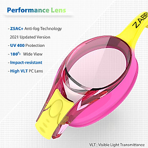 ZABERT K20 Swimming Goggles for Kids Toddler Youth Girls Boys Junior Jr Childrens Child Little Age 3 4 5 6 7 8 9 10 11 12 13 14 Years Anti Fog Blue Yellow Green Pink Clear, 3 Pack