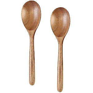 MornHalo 2PCS Acacia Wooden Spoons For Cooking 12-inch Smooth Finish Cooking Spoons-Comfortable Grip Wood Spoons for Cooking - Non-Stick Wooden Cooking Utensils Wooden Spoons Cooking
