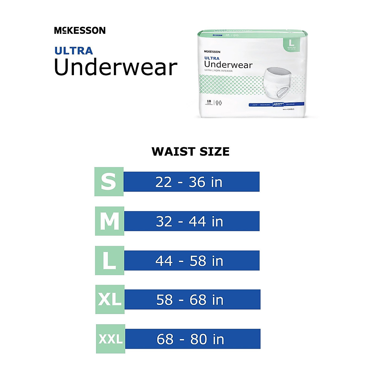 McKesson Ultra Underwear, Incontinence, Heavy Absorbency, Large, 72 Count