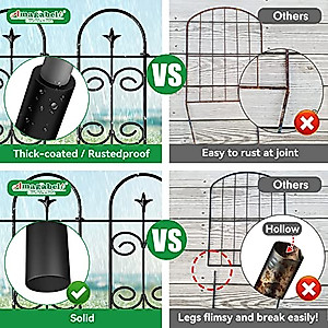 Amagabeli 8 Panels Decorative Garden Fence 10ft (L) x 32in(H) Garden Fencing Animal Barrier for Dog Rustproof Black Iron Border Fence Edging Metal Wire Fencing for Outdoor Patio Vinyl Flower ET046
