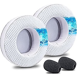 Virtuoso XT Ear Pads Replacement for Virtuoso RGB Wireless SE XT Headset, Cooling Gel, More - Softer Memory Foam, Added Thickness, Extra Durability by JESSVIT (Virtuoso XT Cooling Gel Earpads White)