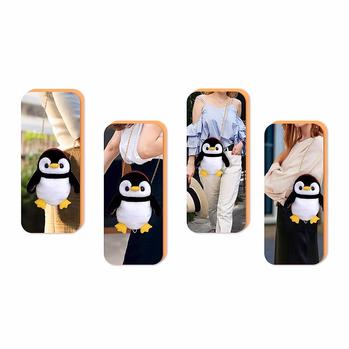 XMLiZhiGu Girls Women Penguin Plush Purses Crossbody Bags Kawaii Purse Cute Anime Shoulder Bag Black