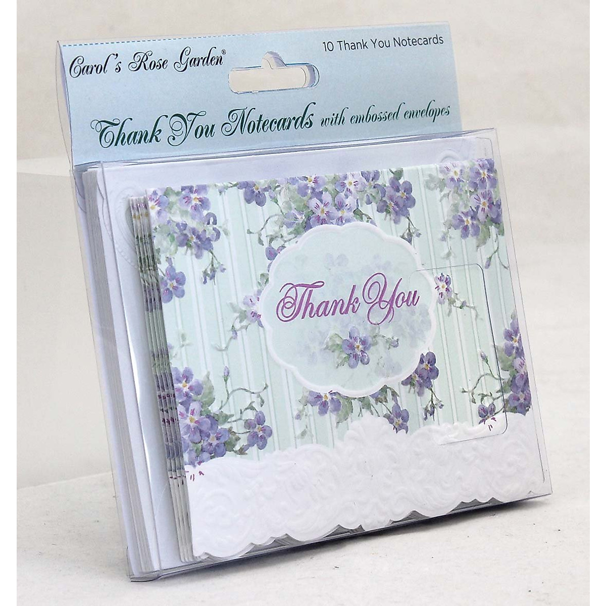 Carol Wilson Fine Arts Inc. - Lilacs & Teal- Blank Thank You Boxed Note Cards with Envelopes - 10 count - byt0128