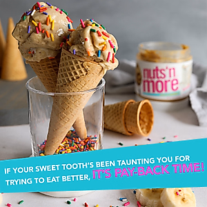 Nuts ‘N More Birthday Cake Peanut Butter Spread, Added Protein All Natural Snack, Low Carb, Low Sugar, Gluten Free, Non-GMO, High Protein Flavored Nut Butter (15 oz Jar)