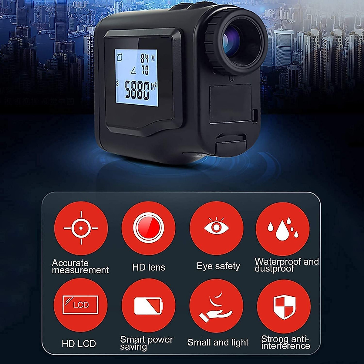 FIDDAA Golf Rangefinder,6X Hunting Laser Rangefinder,LCD Screen Display,