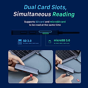 ADAM elements USB-C Gen2 Hub/Laptop Docking Station – CASA Hub A05 5in1 Multiport Adapter for Mac & PC Series - USB-A 3.1 Gen2 x2, HDMI, SD & microSD Card Reader
