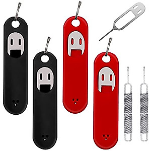 6 Pack SIM Card Removal Tool, Sim Card Tray Opening Tool Eject Pins Needle Opener Ejector Compatible with All iPhone Apple iPad HTC Samsung Galaxy Cell Phone Smartphone Watchchain Link Remover