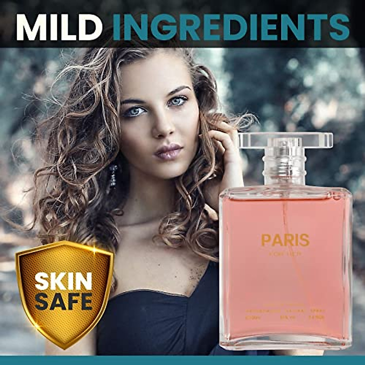 Paris For Her Eau de Parfum Spray Perfume, Fragrance For Women-Daywear, Casual Daily Cologne Set with Deluxe Suede Pouch- 3.4 Oz Bottle- Ideal EDT Beauty Gift for Birthday, Anniversary (3.4) (C)