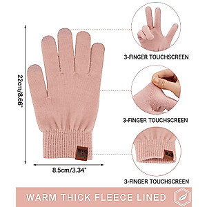 FZ FANTASTIC ZONE Women's Winter Touchscreen Wool Magic Gloves Warm Knit Fleece Lined for Women