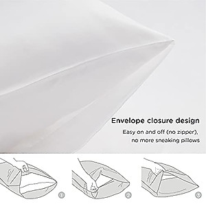 Bedsure Satin Pillowcase for Hair and Skin Queen - Pure White Silk Pillowcase 2 Pack 20x30 inches - Satin Pillow Cases Set of 2 with Envelope Closure, Gifts for Women Men