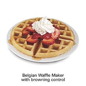 Hamilton Beach Belgian Waffle Maker with Adjustable Browning Control, Black Nonstick (26080)