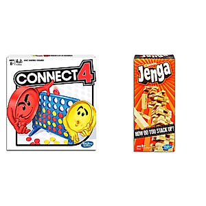 Hasbro Gaming Jenga Classic and Connect 4 Game Bundle