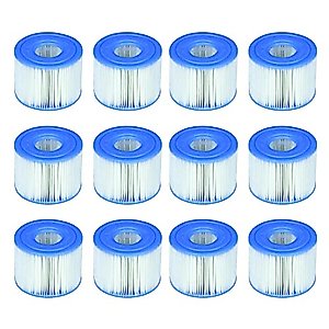 Intex 6 x 29001E B00PUZW3N2 PureSpa Type S1 Easy Set Pool Cartridges Filters | 2, 12 Count (Pack of 1), Blue