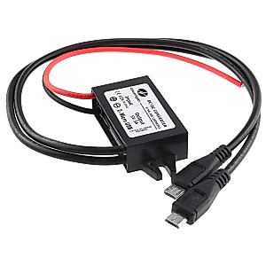 E-outstanding DC Converter Module 12V to 5V 3A Regulator Step Down Car Power Converter with Double Micro-USB Cable DC to DC Buck Converter