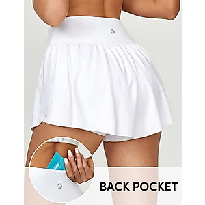 IUGA Athletic Shorts for Women High Waisted Workout Running Shorts Crossover Flowy Butterfly Preppy Clothes Skorts for Woman White