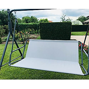 Swing Cover Chair Bench Replacement Cover, 2/3 Seat 600D Thickened Oxford Waterproof Swing Seat Cover for Outdoor Patio Garden Swing Chair, Grey, 45.2 x 18.9 x 18.9 Inch
