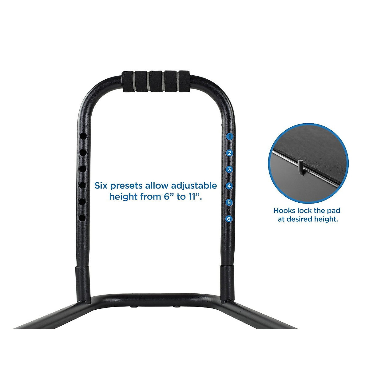 Mount-It! Height Adjustable Foot Rest for Standing and Sitting, Freestanding Under The Desk Footrest with Handle and Six Height Settings, Anti-Slip Padded Surface,Black